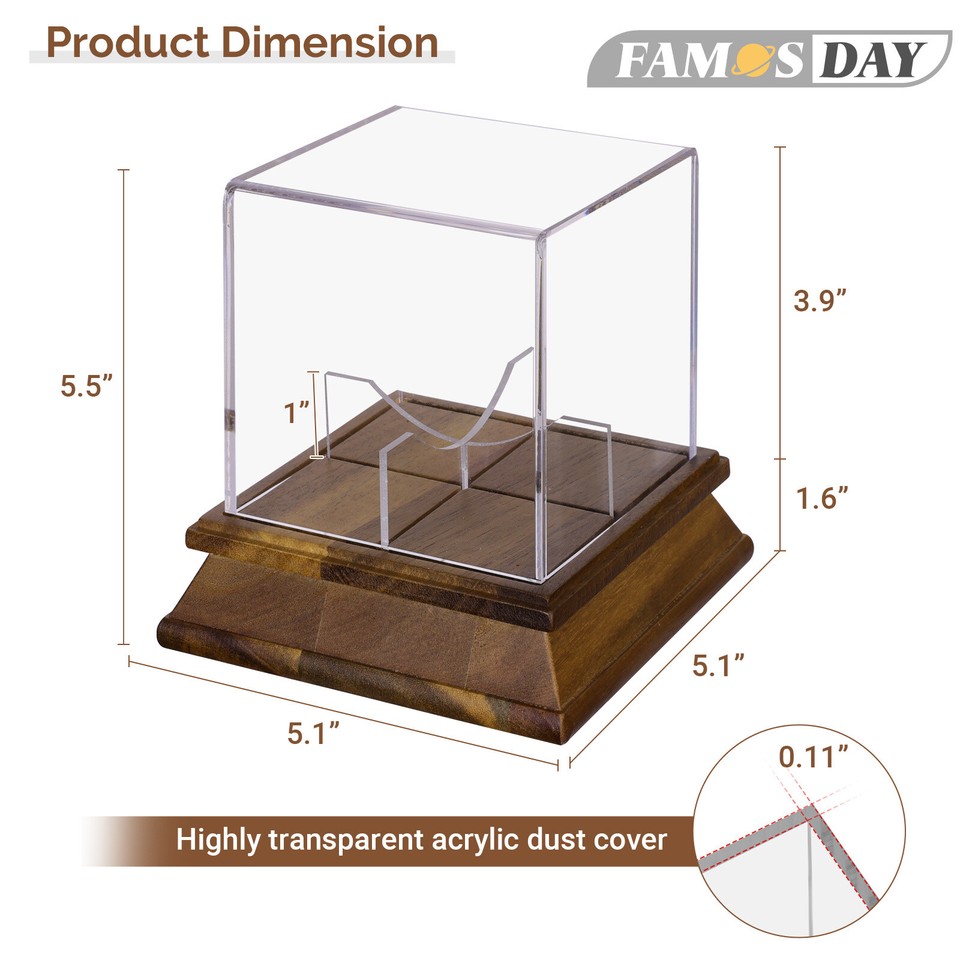 Clear Acrylic Baseball Display Case Cube Box for Autographed Balls ...