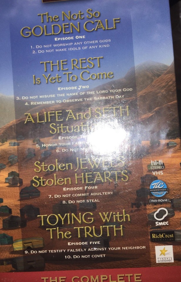Kids Ten Commandments ( 5 VHS Box Set 2003 ) Special TBN Edition Sealed ...