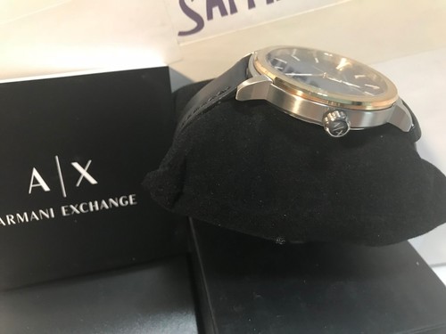 Armani Exchange Blue Sunray & Leather 46 mm x 52 mm Men's Watch AX1463 ...