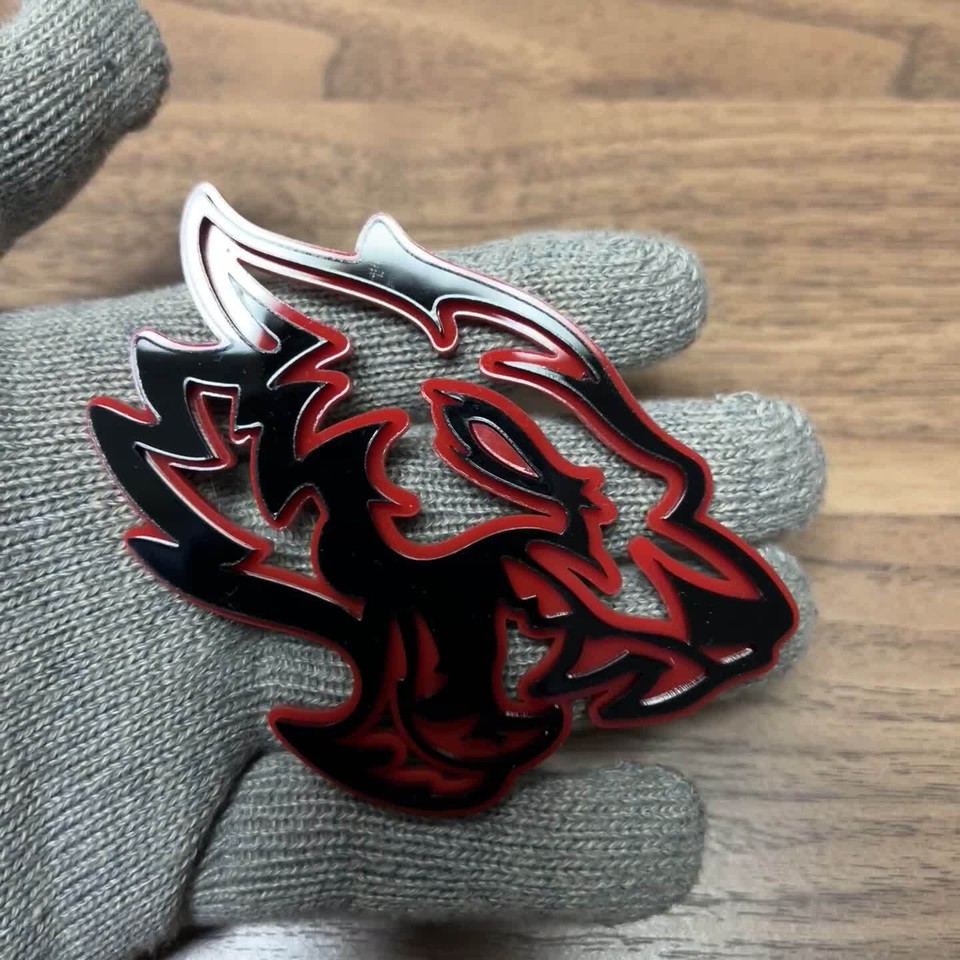 Coyote Wolf Badges Red Emblem Red Eye Premium, 2 Badges, Fender Angry ...