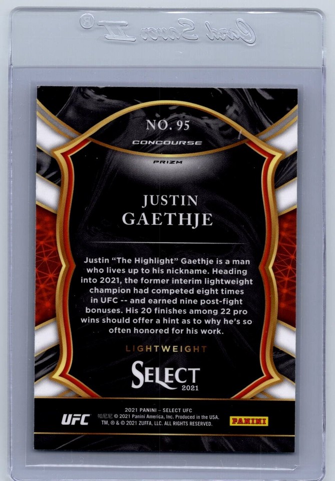 2021 Panini Select UFC Justin Gaethje Councourse Tri-Color Wave Card ...