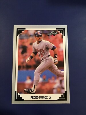 1991 Leaf # 186 PEDRO MUNOZ ROOKIE RC Minnesota Twins Baseball Card ...