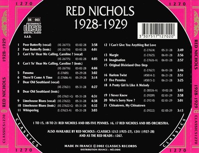 RED NICHOLS 1928-1929 NEW CD 3307517127020| eBay