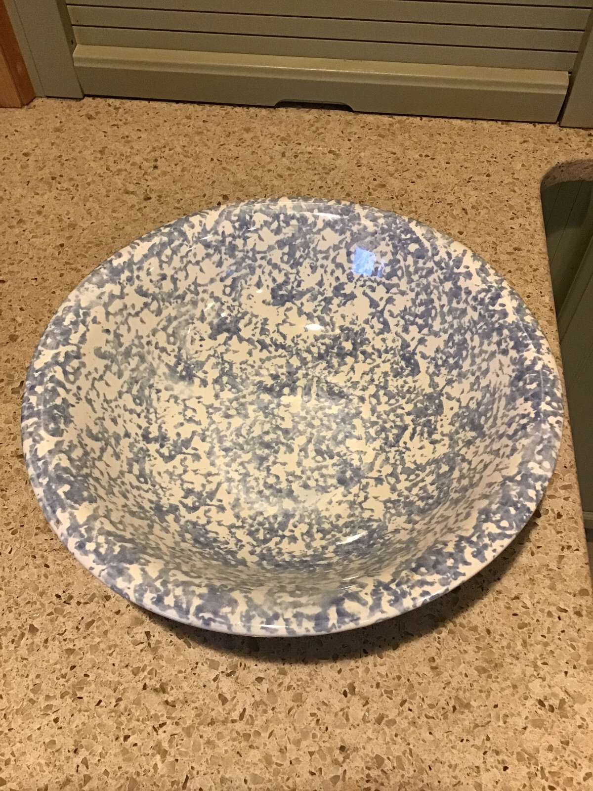 Vintage McCoy USA Pottery Large Blue Spongeware Spatterware Decorative ...