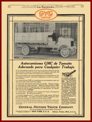 1917 GMC General Motors Trucks - in Spanish NEW Metal Sign: 12x16 ...