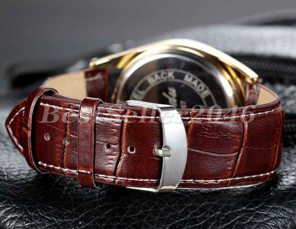 Business Mens Womens Watches Calendar Date Leather Band Sport Quartz ...