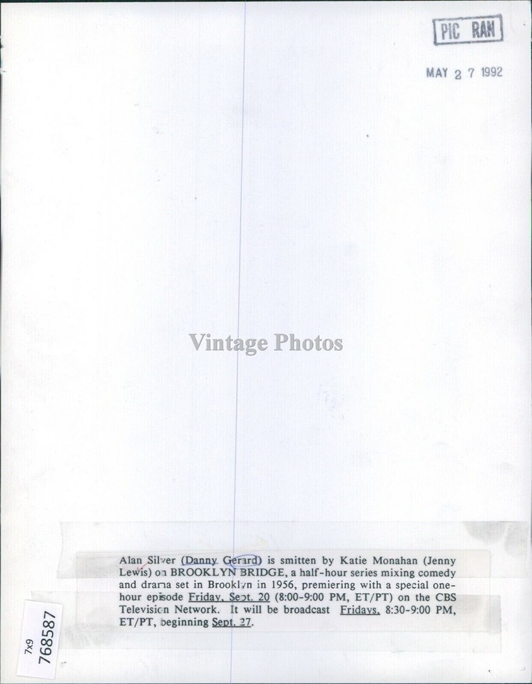1992 Danny Gerard Jenny Lewis Brooklyn Bridge Comedy Drama Tv Promo 7X9 ...
