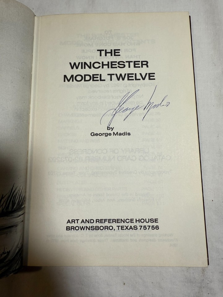 The Winchester Model Twelve by George Madis Signed 1982 1st Edition 1 ...