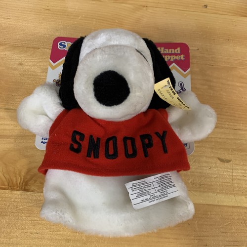 9" vtg Snoopy Peanuts Plush Hand Puppet Puppy Dog Toy Irwin New Joe ...