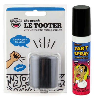 Big Mouth Toys Prank Fart Spray & Le Tooter Combo - Realistic Fart ...