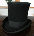 100% Wool Vintage Top Hat Black Crown Hat Victorian Magic Hat 8''{] | eBay