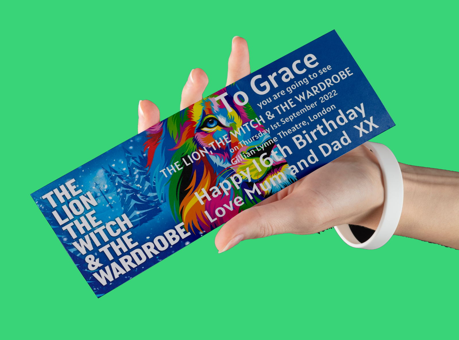 THE LION,THE WITCH & THE WARDROBE Personalised Gift Ticket Christmas ...