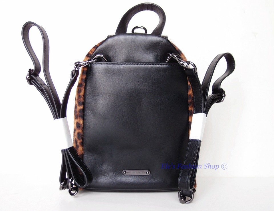 NWT Rebecca Minkoff Julian Mini Leather Backpack Black Grey Navy Pink ...