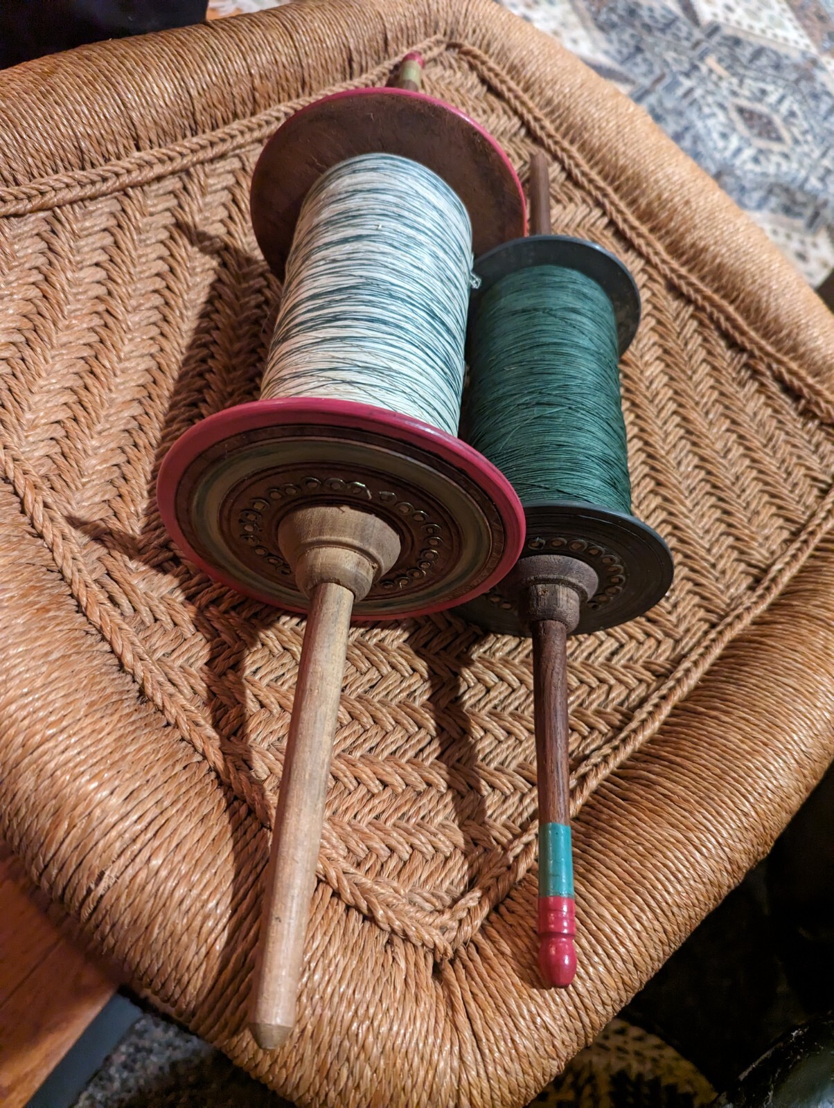 Vintage 1970s Two Wood Kite String Spool Holder Spindle Winder Made In ...