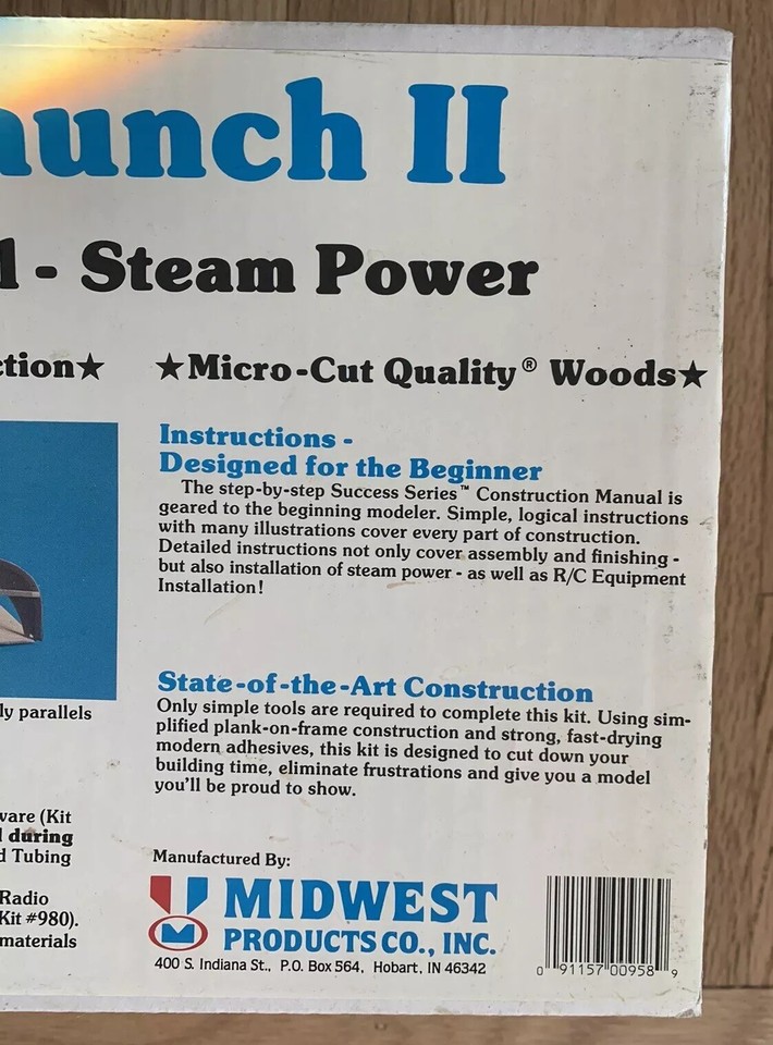 Midwest Fantail Launch II Ship Designed for Steam Power RC Model Kit ...