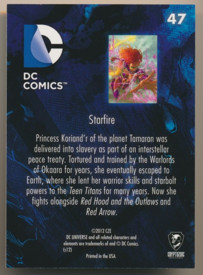#47 STARFIRE 2012 Cryptozoic DC The New 52 TITANS | eBay