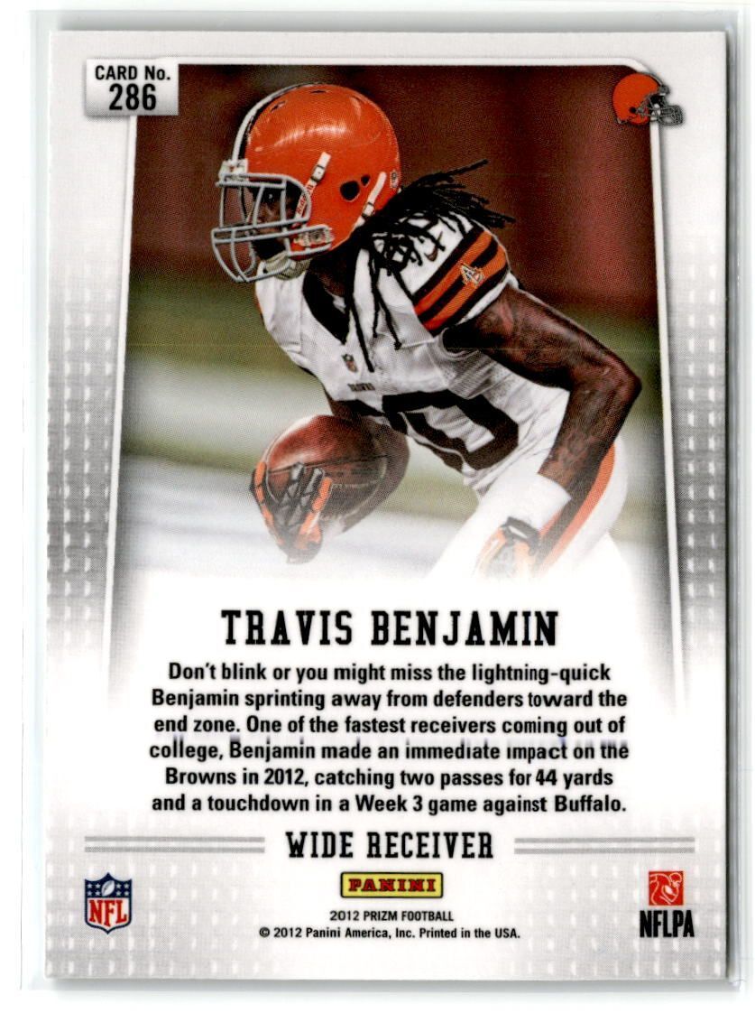2012 Panini Prizm - #286 Travis Benjamin (RC) for sale online | eBay