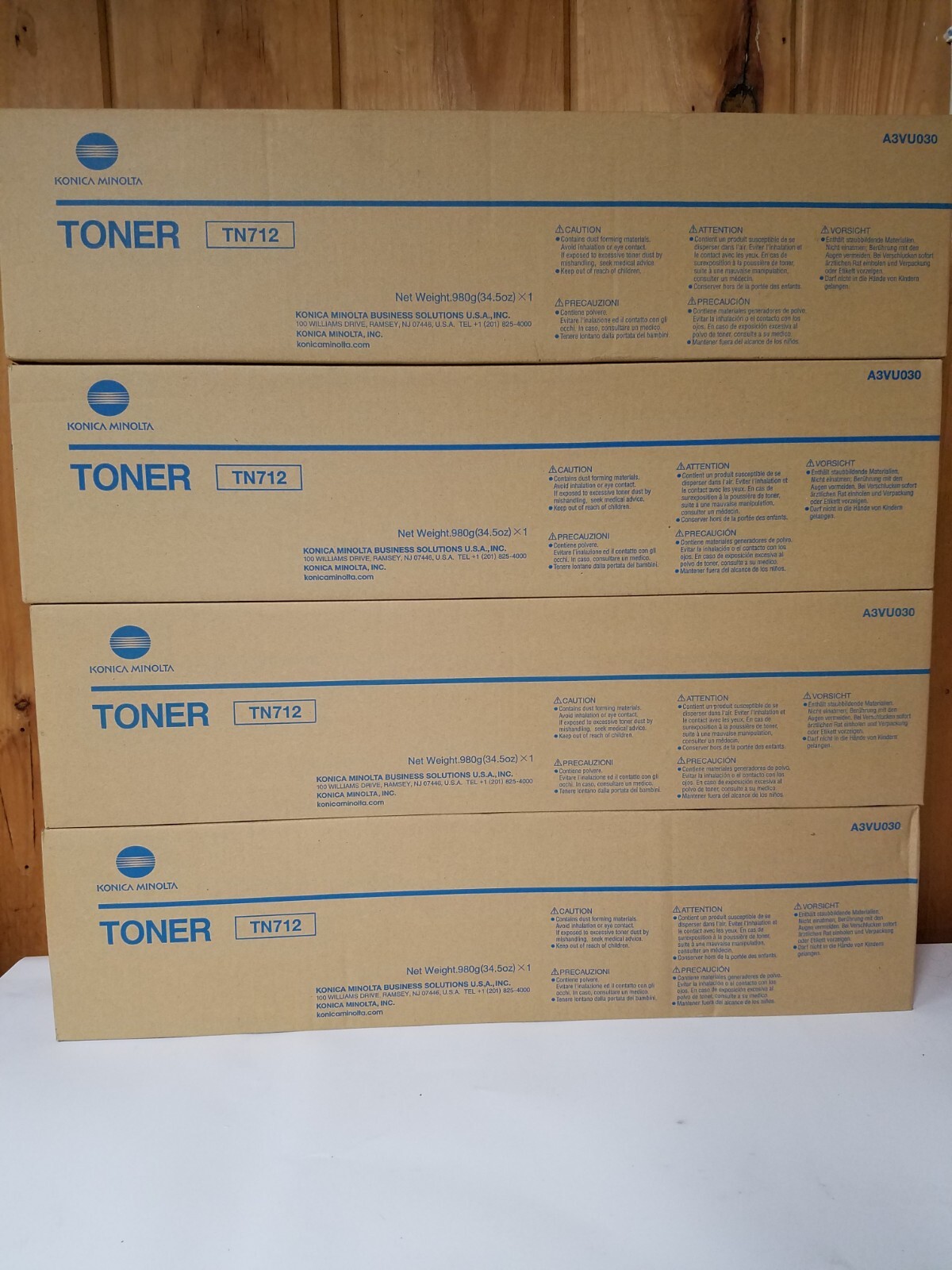 Lot of 4 Konica Minolta Toner TN712 Bizhub 654,654e,754,754e A3VU030 ...