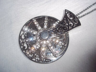 LARGE Crystal Studded SPUR Pendant on Thick 26 Inch Chain J-102 | eBay