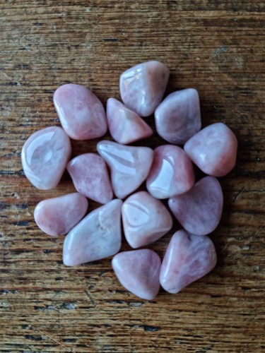 ONE HIGRADE PINK PETALITE TUMBLESTONE, ANGEL STONE, 15-20mm. BUY 2 GET ...
