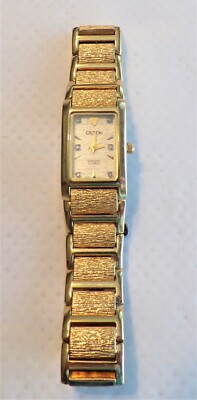 Croton Diamond Dial Gold Tone Quartz Analog Ladies Watch Small 6 | eBay
