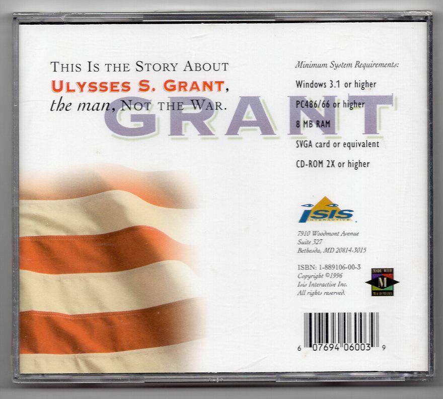 UNLIKELY HERO ULYSSES S. GRANT INTERACTIVE CD-ROM, ©1996, See System Requirement | eBay