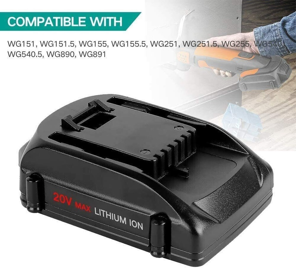 2Pack MAX 20V For WORX WA3525 20V Max Lithium Battery Power Tools ...
