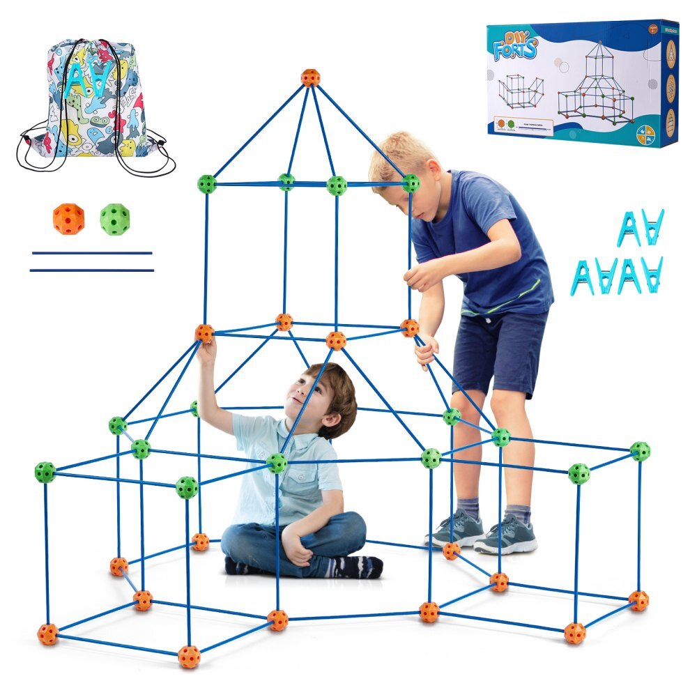STEM Tent Fort Building Kit for Kids Castle Construction Toy 120 Pieces ...