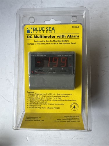 Blue Sea 8248 DC Digital Multimeter & Alarm Multi-Function Marine Boat ...