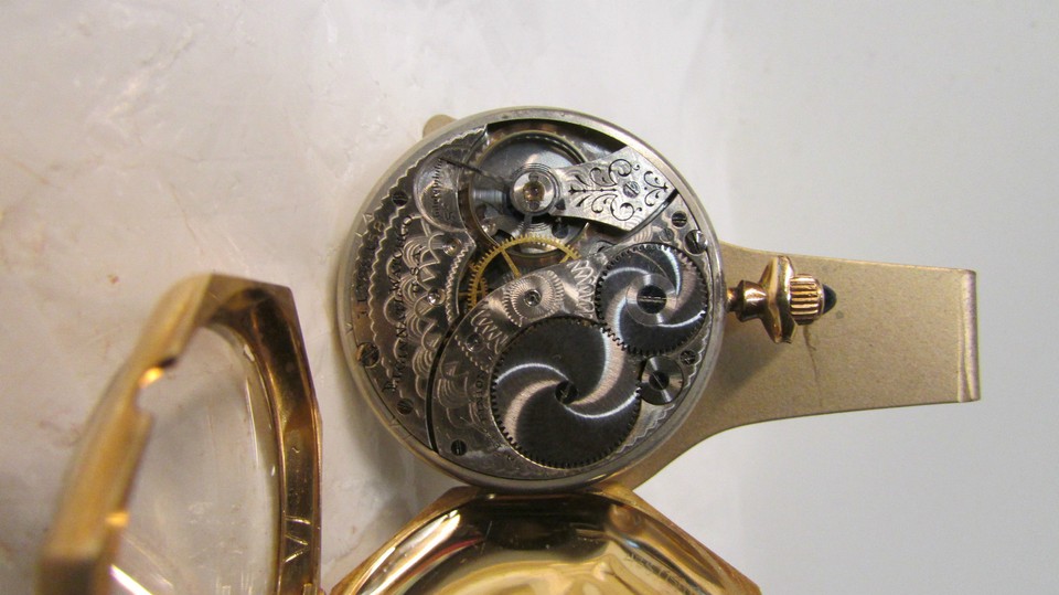 Antique Elgin 14K Solid Gold Case, Open Face 7 Jewels Pocket Watch ...