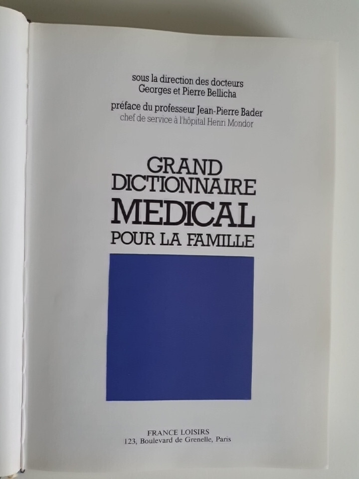 Grand dictionnaire médical - Docteurs Georges et Pierre Bellicha | eBay