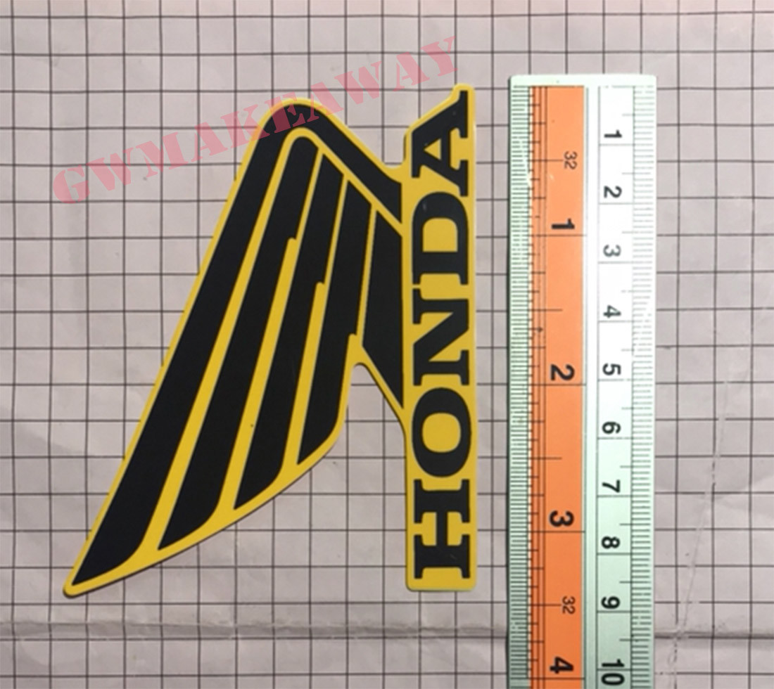 Honda Wings Fuel Tank Gas Tank Stickers Decals 2 X 85MM Yellow Black ...