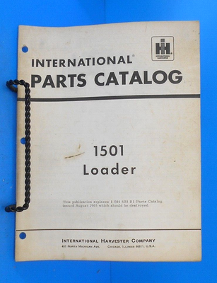 1965 CASE IH HARVESTER LOADERS INTERNATIONAL 1501 PARTS CATALOG [[7333 ...