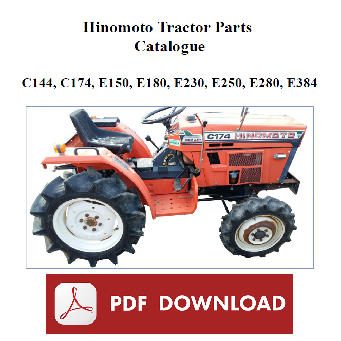 Trattore HINOMOTO C144 C174 E150 E180 Catalogo ricambi Manuale SPARE ...