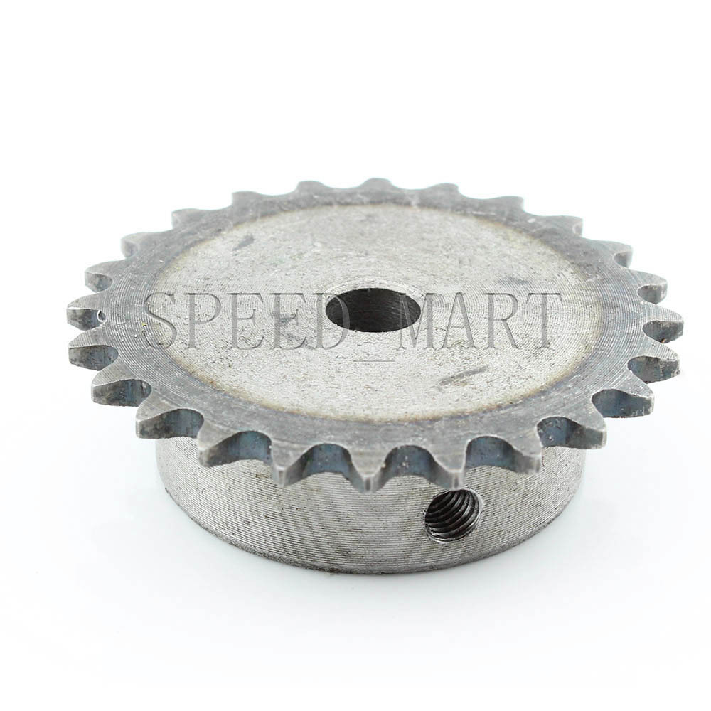 2 pcs 12mm Bore 24 Teeth 24T Metal Pilot Motor Gear Roller Chain Drive ...