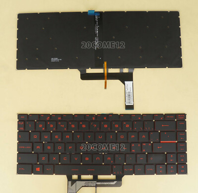 New For MSI GF63 8RC GF63 8RD PS63 keyboard Red backlit ND Nordic ...