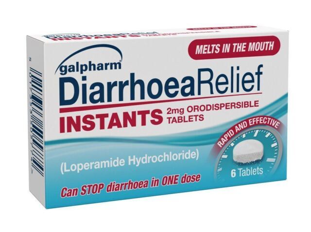 12x Diarrhoea Relief INSTANT Galpharm 2mg Loperamide Tablet - 6x12 = 72 ...