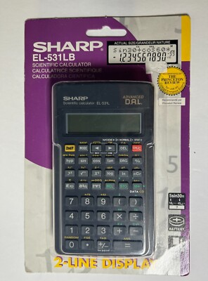 Sharp EL-531L Black Handheld Regular Size Scientific Calculator ...