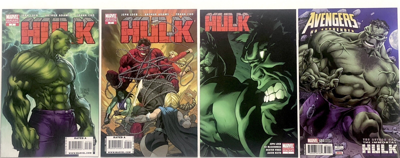 Hulk 1 - First Red Hulk - Avengers 618 2nd Print - Hulk 7 - Turner And ...