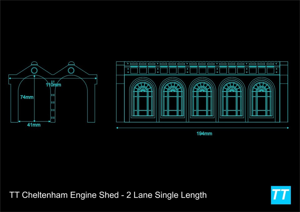 Modelux TT GAUGE 'Cheltenham' 2 lane engine shed kit | eBay UK