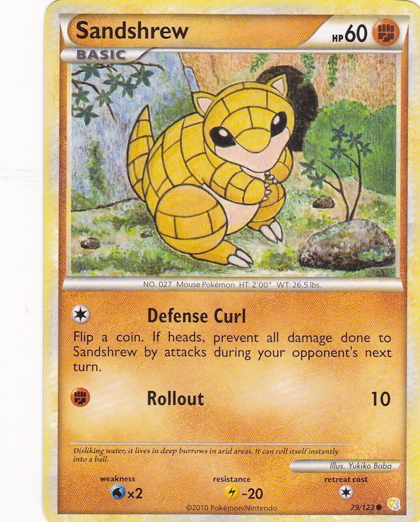 Pokemon Sandshrew Card