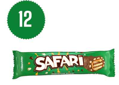 12X Gandour Safari Chocolate Caramel Crisp 25 g Bar شوكولاتة سفاري | eBay