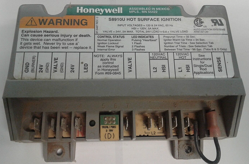 Honeywell S8910U S8910U1000 Hot Surface Ignition Control Module (6881 ...