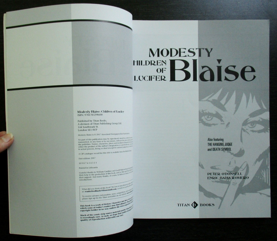 Modesty Blaise Children of Lucifer #29 (Titan March 2017) First Edition ...