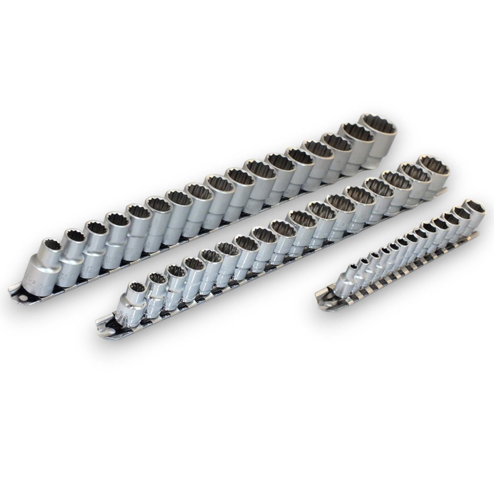 47PCE CRV 1/4" 3/8" 1/2" DR METRIC SOCKETS SET SIZE 4mm - 30mm + SOCKET ...