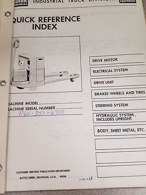 Clark Forklift P60 Quick Reference Index Manual | eBay
