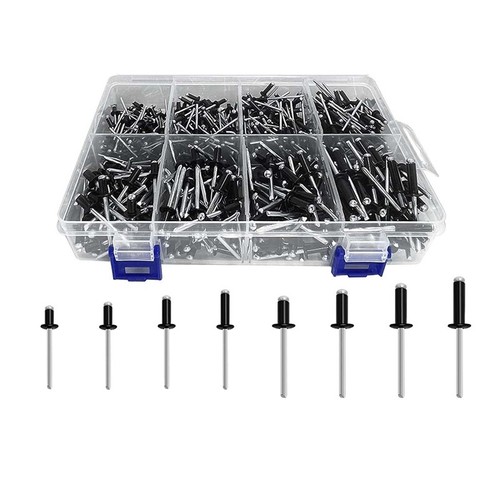 600PC Rivets 8 Sizes Blind Rivets Assortment Kit(1/8In X 1/4In,5/16In,3 ...