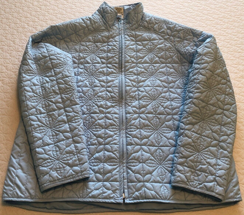 Cabelas light blue star pattern quilted Puffer Coat jacket, Size Large ...