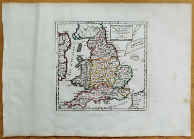 England Royaume d´Angleterre - Original Map Vaugondy - 1748 | eBay
