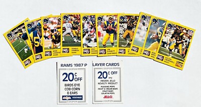 1987 Jello Los Angeles Rams NFL Football Complete 10 Card Set | eBay